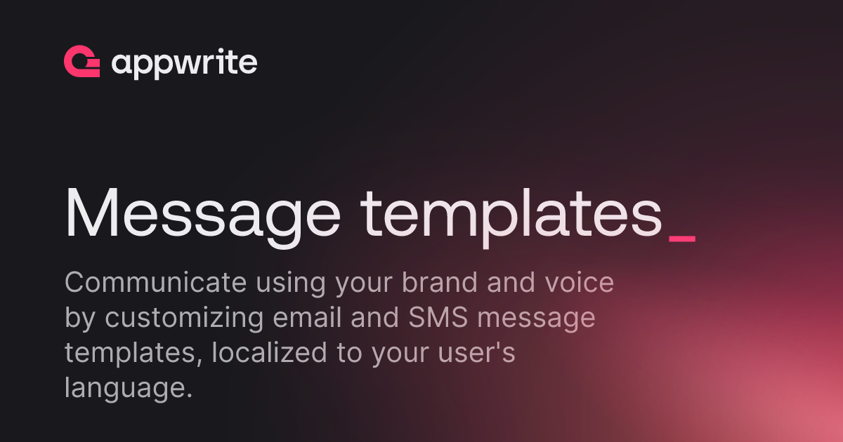 Message Templates Docs Appwrite